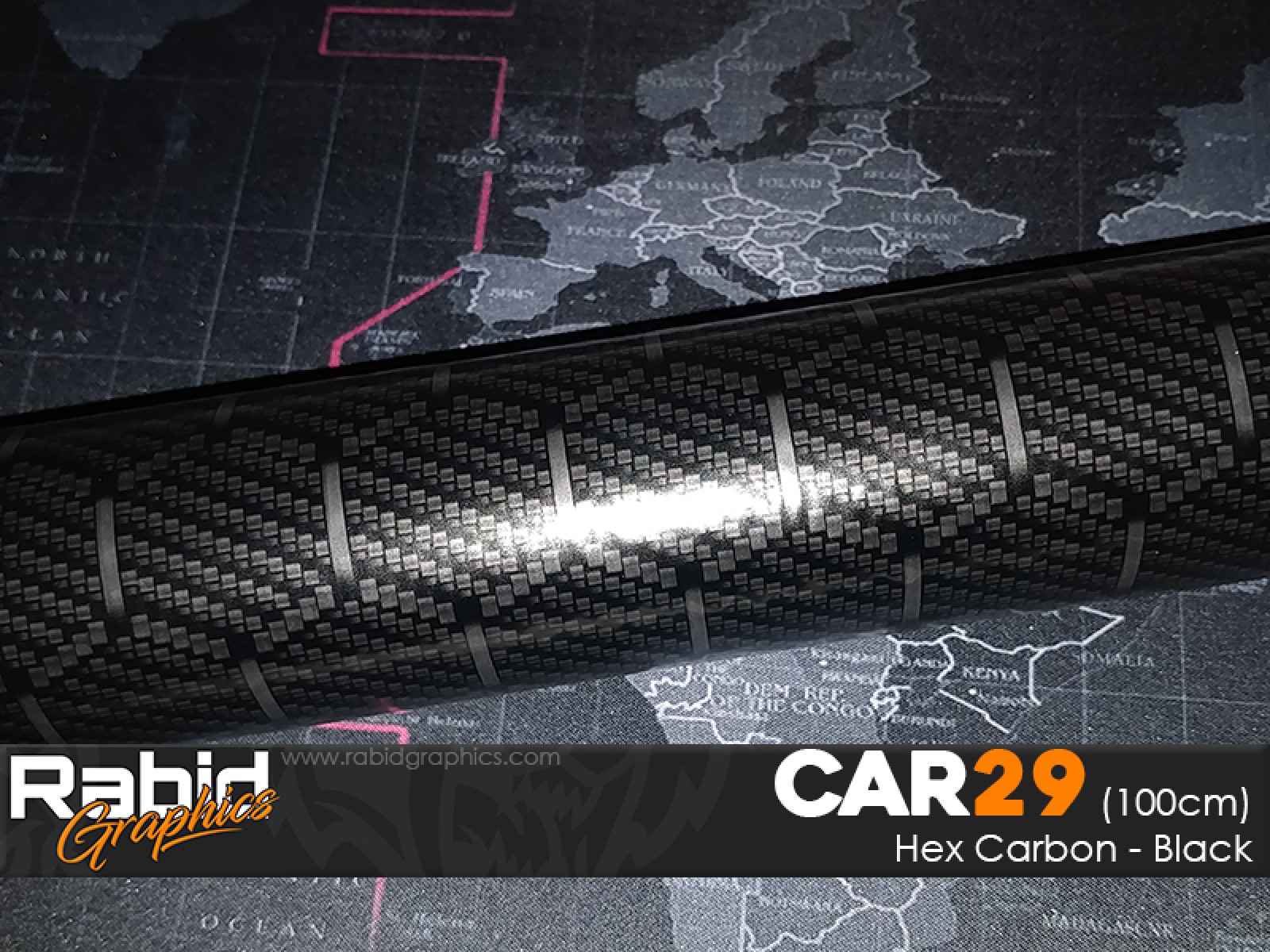 Hex Carbon Black Hydrographics Film (100cm) - Rabid Graphics Ltd